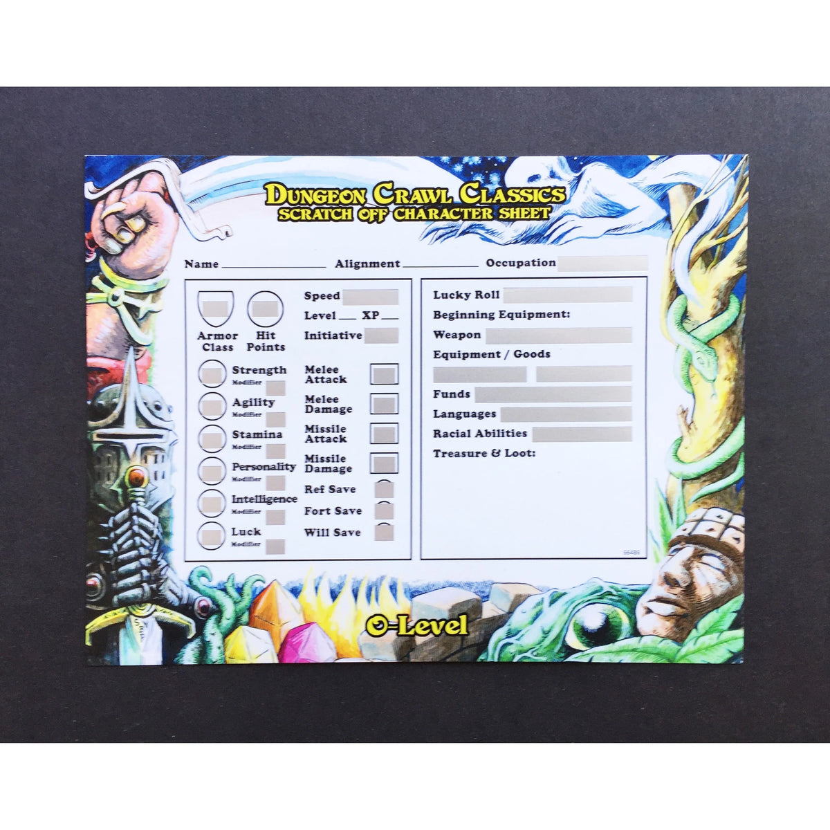 Dungeon Crawl Classics RPG - 0-Level Scratch Off Character Sheets – Gap ...