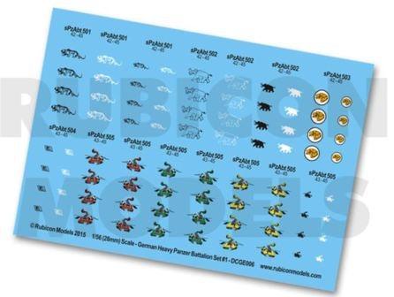 Rubicon Models - German Heavy Panzer Battalion Decals - Set 1 – Gap Games