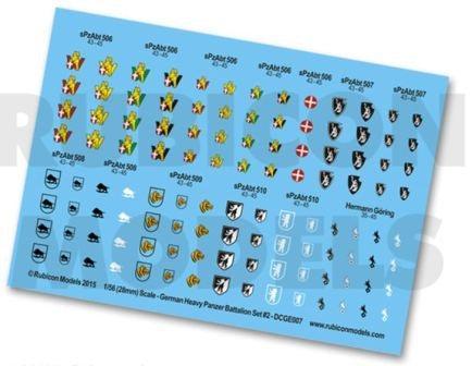 Rubicon Models - German Heavy Panzer Battalion Decals - Set 2 – Gap Games