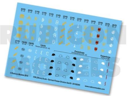 Rubicon Models - German Panzer Divisions Decals - Set 3 – Gap Games