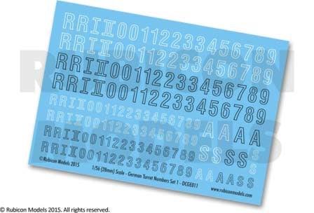 Rubicon Models - German Turret Number Decals - Set 1 – Gap Games