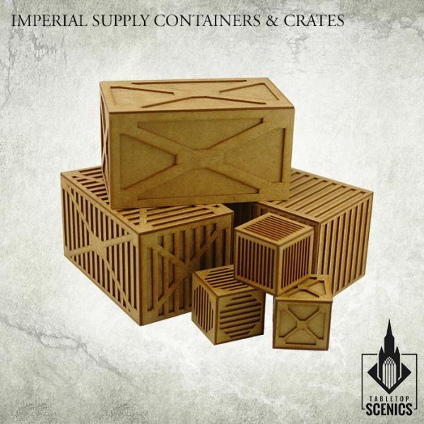 TABLETOP SCENICS Imperial Supply Containers & Crates – Gap Games
